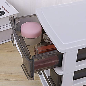 BESPORTBLE 3 Plastic Storage Drawers- Drawer Storage Organizer White Frame with Clear Drawers