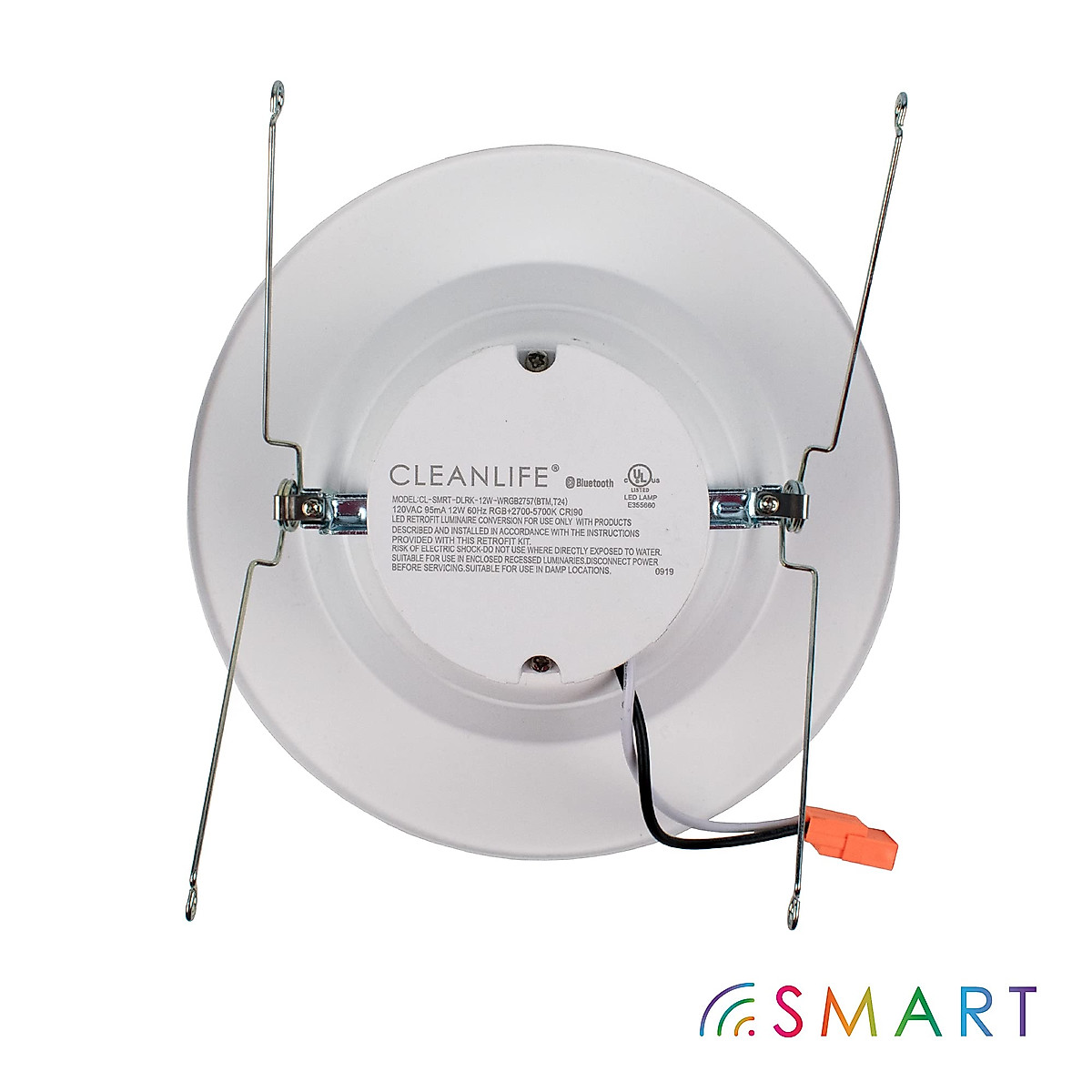 CLEANLIFE Smart LED Recessed Lighting Retrofit Downlight RGB + Tunable White Color Changing WiFi Dimmable LED Can Lights Fits 5 and 6 inch - 12W, 65W Equivalent, App Enabled