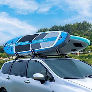 XCAR 2 Pairs Universal Kayak Rack Canoe Car Racks Set Roof Top Mount Carrier with 4 Straps for Suif Board,Kayak,Canoe,SUP