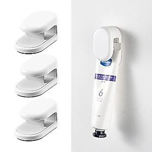 BEZOX Toothpaste Tube Holder Wall Mount Utility Hook – Face Cream Tubes Hanger Wall Mounted Tooth Paste Organizers Gripper, 3 PCS