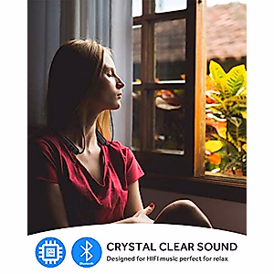 Yamipho Bluetooth Headphones Wireless Earbuds - HiFi HD Stereo Bluetooth 5.0 Earphones Neckband Sports Headsets for Workout Gym, IPX7 Waterproof CVC 6.0 Noise Cancelling 12 Hours Playtime