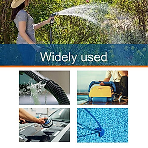 Pamopamo 1 Inch Pond Tubing, 1" ID Corrugated Water Pipe, 20 Feet Length Flexible PVC Hose Pipe with Pipe Fittings, Aquarium, Pond Waterfall, Garden Pond Pump Drainage Tube Black