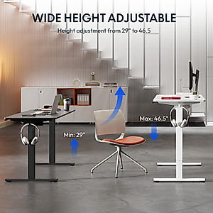 FLEXISPOT Electric Standing Desk 48 x 24 Inch Inch Adjustable Height Desk Home Office Computer Workstation Sit Stand Desk, Maple Top + White Frame
