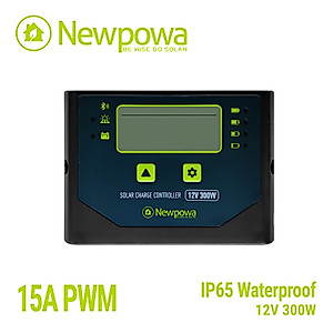 Newpowa 200W Portable Solar Panel Kit with Adjustable Kickstand Case 200 Watt 12V Foldable Solar Panel+20FT Extension Cable+15A PWM Solar Charge Controller+Battery Clamp Set with 3ft Wire