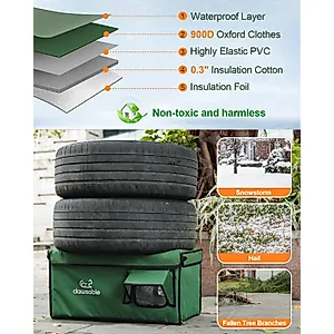 Heated Cat House for Outdoor Cat in Winter, Weatherproof Heated Cat Bed Kitty Shelter with Cat Heating Pad, Waterproof & Insulated & Safe Escape Door, Warm Home for Outside Barn Feral Stray Cat