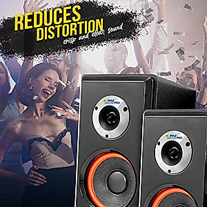 Pyle 3.75'' Titanium Horn Tweeter (Pair) - Aluminum Bullet Diamond Chrome Cutting Finish w/ 300 Watt Peak 20 oz Magnet Structure 2kHz - 25kHz Frequency Response 4 Ohm & 1" Kapton Voice Coil PDBT18