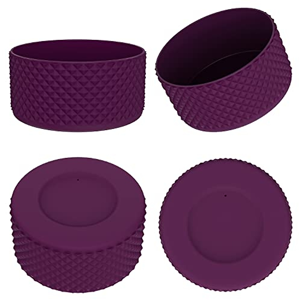 Affute Diamond Silicone Boot for Hydroflask Water Bottle and Other Stainless Steel Bottles 12 18 21 22 24 32 40 oz, (Eggplant, 12-24oz)