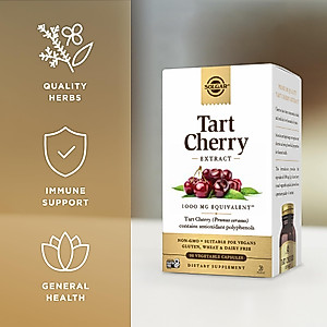 SOLGAR Tart Cherry - 90 Vegetable Capsules, Pack of 2 - Non-GMO, Vegan, Gluten Free, Dairy Free, Kosher - 180 Total Servings