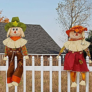 Jetec 10 Pieces Scarecrow Straw Kit Paper Scarecrow Costume Accessories Neck Arm and Ankle Ties for Party Accessory Halloween Decoration