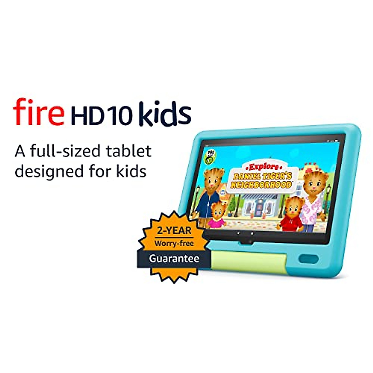 Amazon Fire HD 10 Kids tablet, 10.1", 1080p Full HD, ages 3–7, 32 GB, Aquamarine