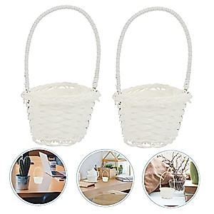 Cabilock 30 pcs rattan basket woven baskets picnic baskets kid basket girls crafts candy gift storage basket vintage hamper basket gingham basket miniature food basket decorative basket egg