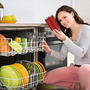 WETOWETO 20oz Tumbler, Stainless Steel Vacuum Insulated Water Coffee Tumbler Cup, Double Wall Powder Coated Leak-proof Travel Mug (Red, 1 Pack)