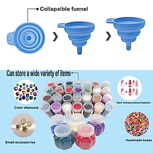 KTCLCATF Diamond Painting Storage Containers Case, Diamond Art Accessory Kits with Shockproof Jars, Craft Jewelry Bead Rhinestones Diamond Paintings Tools Organizer Box (Blue)