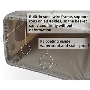 ECOWAN LIVING Laundry Basket with Wheels, Narrow Thin Tall Rolling Collapsible Foldable Laundry Hamper, Waterproof Corner Dirty Clothes Laundry Bin, Handle on Both Side, 58L (Slim Plus/16Gal, Black)