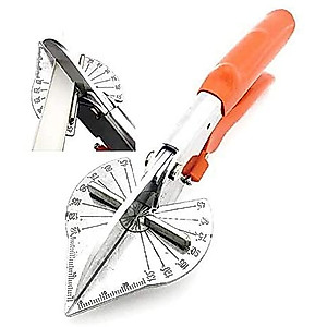 Multi Angle Miter Shear Cutter Hand Tools,45-135 Degree Adjustable Angle Scissors Trim Shears Tools with 2 Extra Spare Blades (Orange)