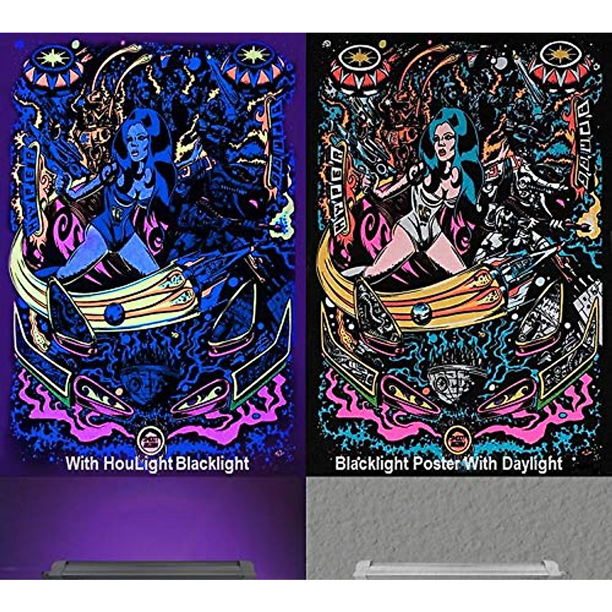 LED Black Light, 6W LED Tube Black Light for Black Light Bulbs Replacement, Blacklight Poster, UV Art, Bedroom, Black Lights for Halloween and Blacklight Parties