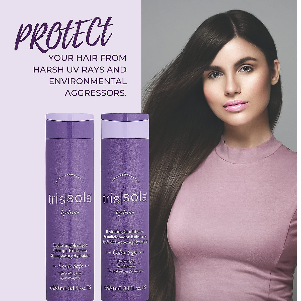 Trissola Hydrate Shampoo and Conditioner Duo - Moisturizing Hair Shampoo and Conditioner Set (8.4 oz)