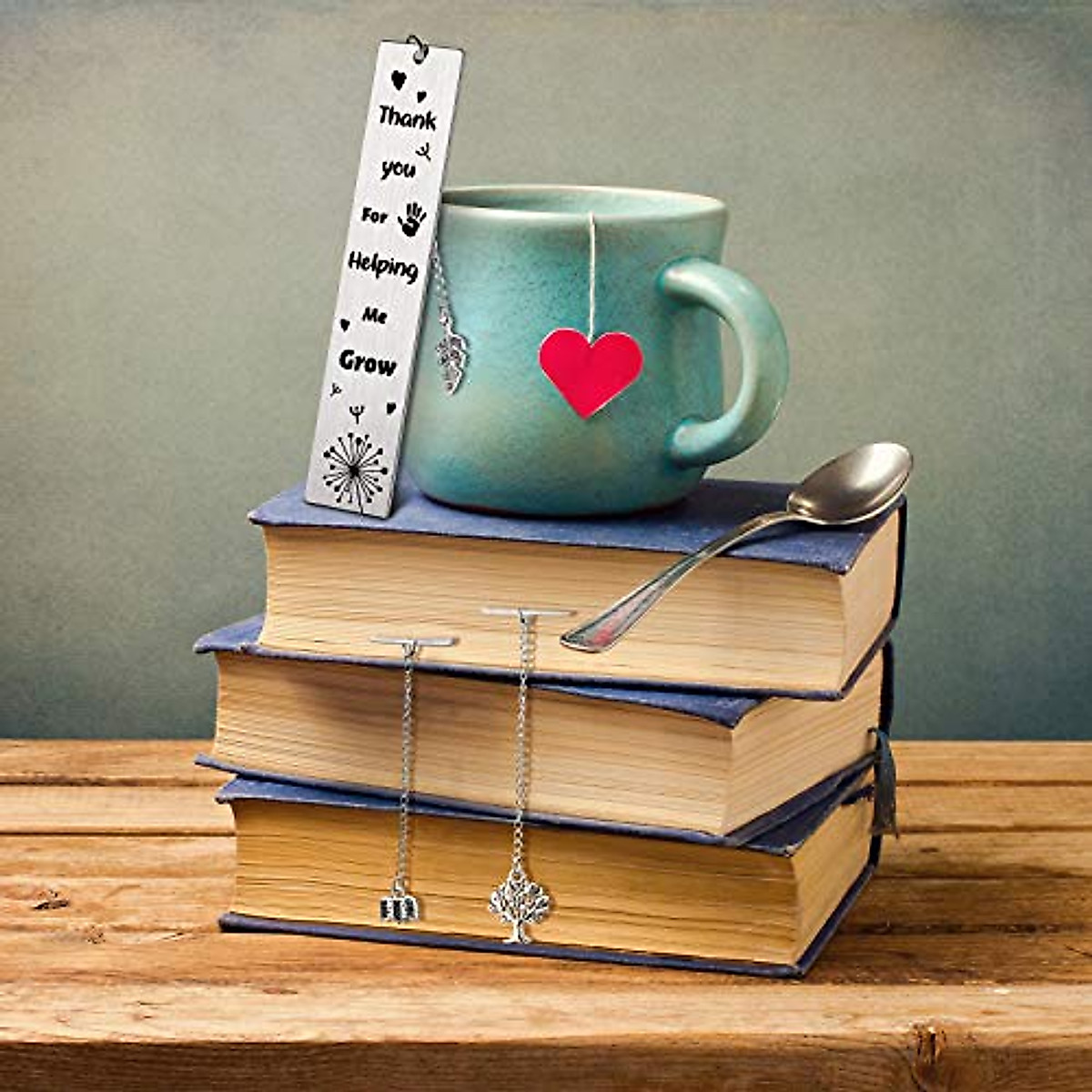 4 Pieces Metal Bookmarks Teacher Appreciation Bookmark Thank You Teacher Book Page Marker for Teachers Instructors Birthday Graduation Presents Book (Stylish Style)