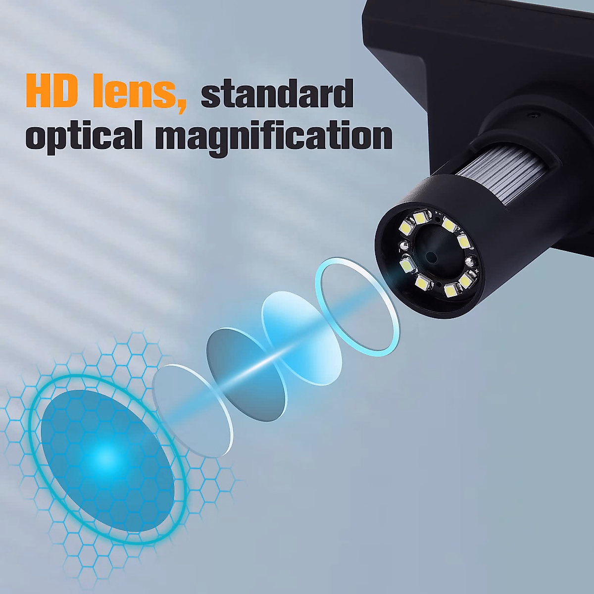 Poothoh 4.3-inch LCD Digital Microscope, 50X-1000X Magnification, Camera Handheld Microscope with 8 LEDs, for PCB/Coin Observation Soldering, Windows Compatible