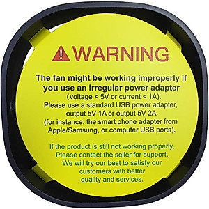 EasyAcc USB Desk Fan, 3 Speeds USB Fan [Lower Noise USB Powered ONLY&Powerful Desk Fan] USB Portable Powered Fan, 360°Rotatable Personal Table Fan Travel Fan for Desk Home Bedroom Office（No Battery）