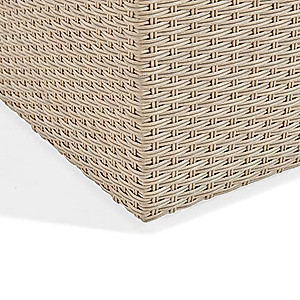 Canaan All-Weather Wicker Outdoor 26" Square Ottoman with Cushion