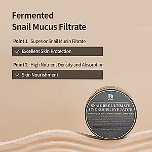 BENTON Snail Bee Ultimate Hydrogel Eye Patch (60pcs) - Hydrating Eye Patches | Snail Mucin Eye Patches | Reusable Eye Patches | Cooling Eye Patches