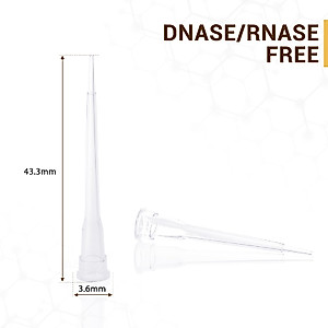 4E's USA 0.5-10µL Pipette Tip - Universal Tips, RNase/DNase Free, Pyrogen Safe, Sterile White Extended Length Pipette Tip, 96 Tips Racked