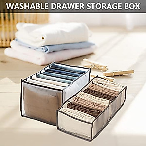 ZGMJ Storage Bag Mesh Foldable Clothes Organizer, Closet Drawer Thick Pants Sweater Underwear Sock Separation Boxs Can Washed 4pcs Panty Socks Storage Box