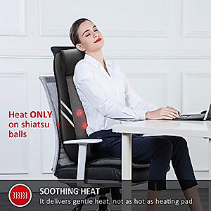 Snailax Back Massager with Heat,Shiatsu Massage Seat Cushion,8 Flexible Nodes Massage for Full Back Massage Chair Pad,Chair Massager for Office,Home Use
