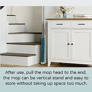 JDlife Household and Commercial Cleaning Microfiber Roller Mop- Cleaning System with 14-Inch DUST MOP with Reusable Pads, 360-spin Mop Head for Tile, Marble, Hardwood Floors Cleaning