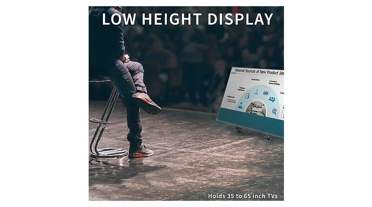 VIVO Low Height Mobile TV Stand for 32-65 Inch Screens