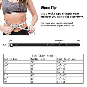 NBLYOS 1 Pack Women Belts Faux Leather for Jeans Fashion Belt with Gold Buckle Ladies Dress Belt(M,US,black)