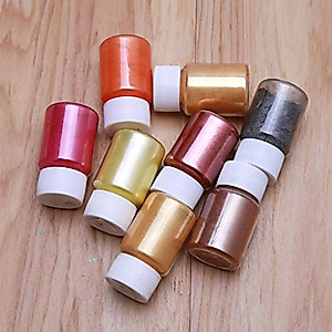 Cherjoury 8 Colors Pigments Brilliant Mica Powder Kit Epoxy Resin Colorant Makeup Bath Bomb Soap Candle Making Powder Pigment Kitset C