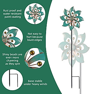 VEWOGARDEN Garden Decor Wind Spinners, Small Waterproof Metal Pinwheels Wind Spinner for Yard and Garden 37 * 10inches (Single Blade)