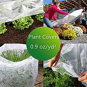 Kasbon Plant Covers Freeze Protection & Plant Blanket Fabric 8Ft x 26Ft Rectangle Plant Cover for Winter Frost Protection & Plant Growth Season(Includes 6pcs Garden Stakes)