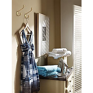 Amerock H55451CZ | Noble Double Prong Decorative Wall Hook | Champagne Bronze Hook for Coats, Hats, Backpacks, Bags | Hooks for Bathroom, Bedroom, Closet, Entryway, Laundry Room, Office