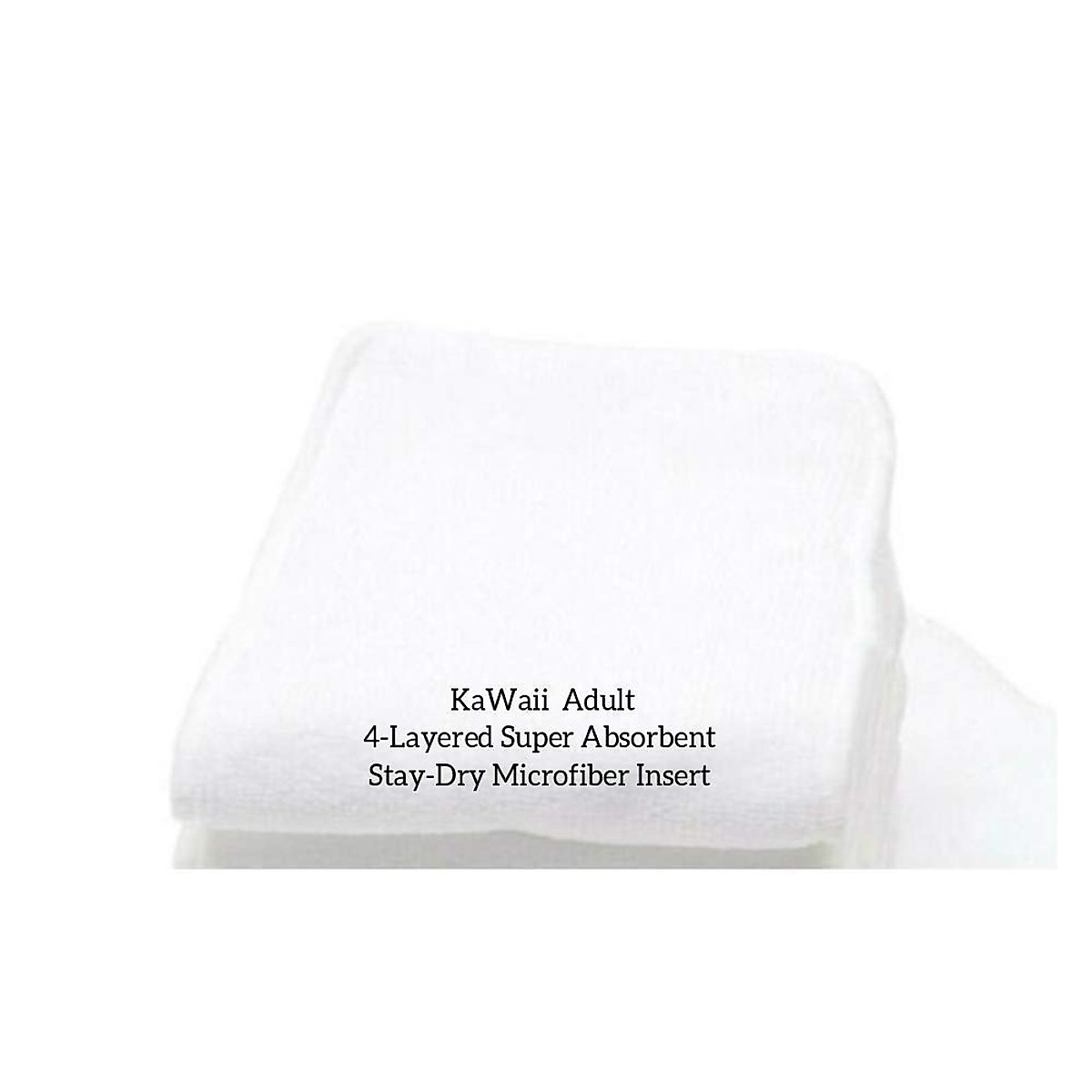 Kawaii Adult Diaper Liner Booster Pad Insert, Highly Absorbent Reusable Cloth Diaper Pads, Oversize 4-Layer (19 x 7.5) Pack of 5