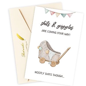 Mulbozy Adorable New Baby Congrats Card, Funny Baby Shower Card Gift for Mom, Cute Baby Shower Card for Boy, Girl