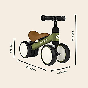 Retrospec Cricket Baby Walker Balance Bike with 4 Wheels for Ages 12-24 Months - Toddler Bicycle Toy for 1 Year Old’s - Ride On Toys for Boys and Girls - One Size