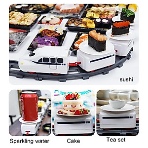 Rotating Sushi Toy, Electric Rail Train Set Children's Character Game, Train Orbiting Rotating Sushi Tray Home Rail Conveyor Sushi Display Table Rotating Table