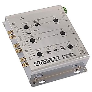 Autotek ATK2 3X Active Crossover Processor (Silver) – 8.5 Volts, 2-Way and 3-Way, Remote Bass Control Included, Built-In Crossovers, Level Adjust