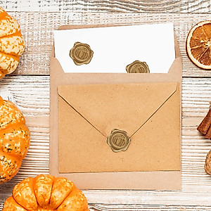 Whaline 50Pcs Thanksgiving Wax Seal Stickers Fall Pumpkin Envelope Seal Stickers 3D Vintage Gold Self-Adhesive Embossed Stickers for Autumn Wedding Anniversary Greeting Cards Snail Mails Packages Gift