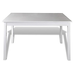 Festnight 5 Pcs Kitchen Dining Set 4 Person Dining Table with Chairs Wooden Set Home Dinette Furniture (White)