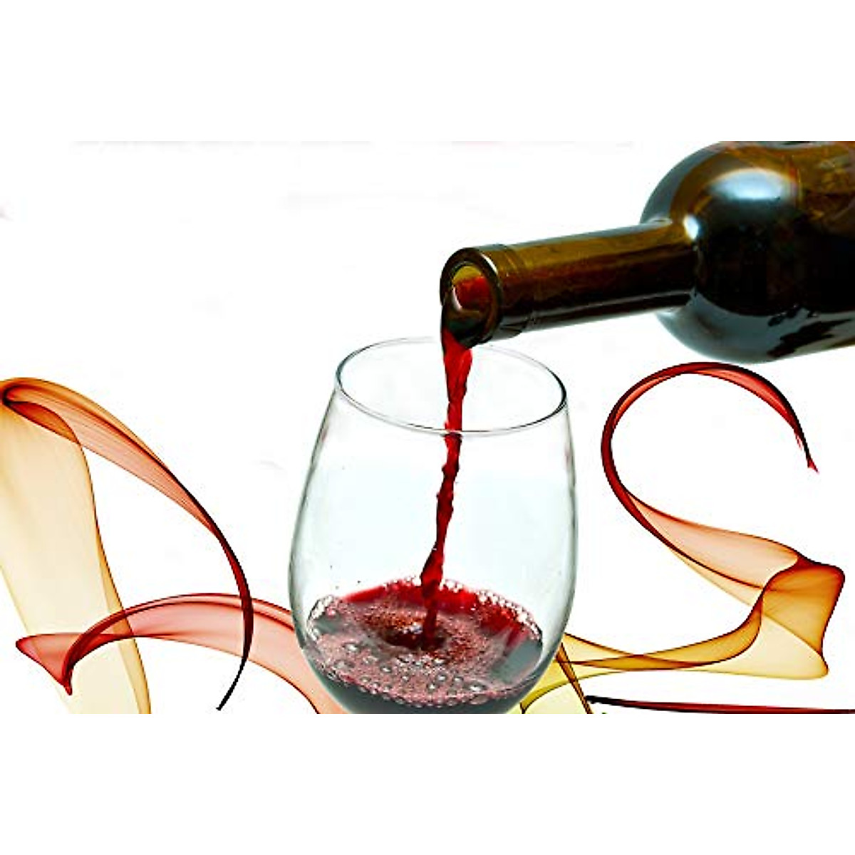 Circleware Stemless Wine Glasses Limited Edition Set of 4, 4 Count (Pack of 1), Clear