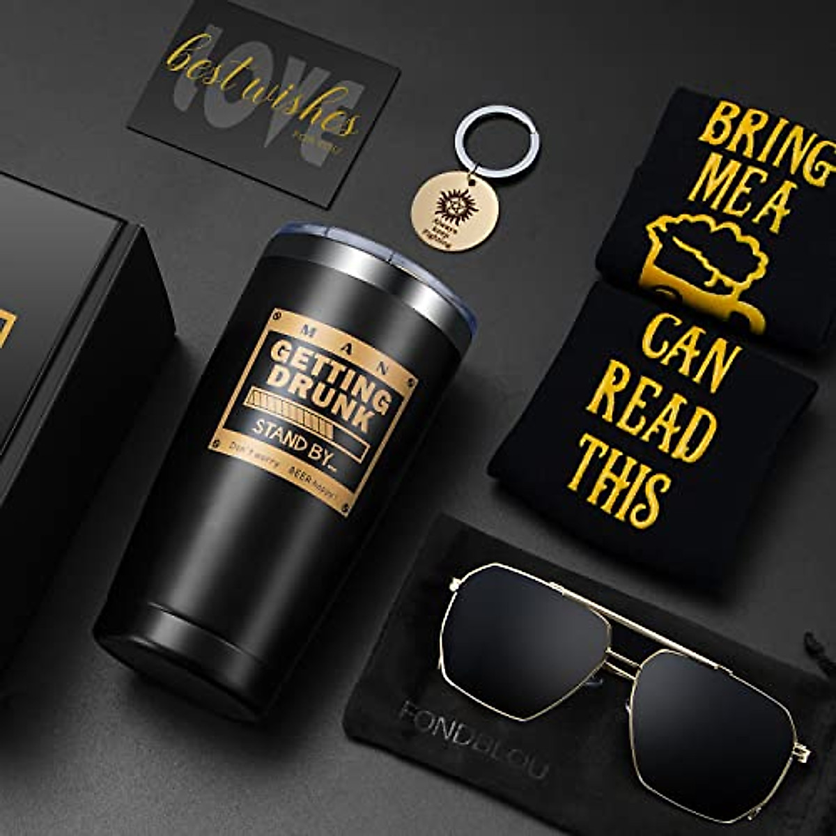 Birthday Gifts for Men, Premium Tumbler Gifts Basket For Men, Unique Dad Gift Ideas from Daughter Wife, Valentines Gifts, Christmas Gifts for Men Him Husband - Gifts for Men Who Have Everything