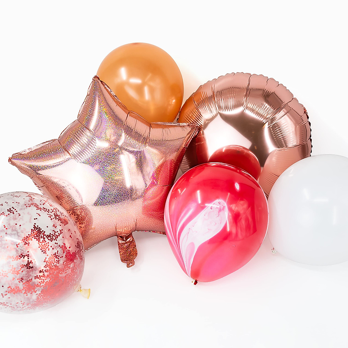 Decor365 Rose Gold Balloons Rose Gold Party Decoration Confetti Pink White Rose Gold Balloon Garland for Birthday Wedding Engagement Bridal Shower Bachelorette Baby Shower Anniversary Party Supplies