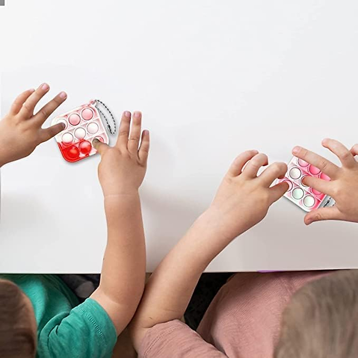 Christmas 60Pcs Mini Pop Push It Keychain Fidget Toy Pack,Mini Pop Push It Bubble Fidget Sensory Toys,Toys for Kids Adult Gifts