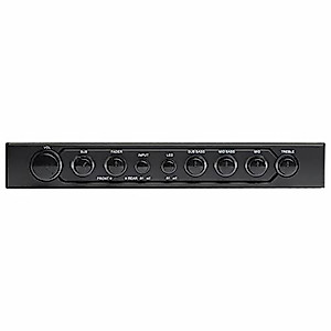 Autotek ATEQ709 4-Band Audio Equalizer with Built-in 2-Way Crossover, 9 Volts, 1/2 DIN, re-amp EQ with Front/Rear Active Crossover, and Selectable 12dB high-Pass Crossover,Black