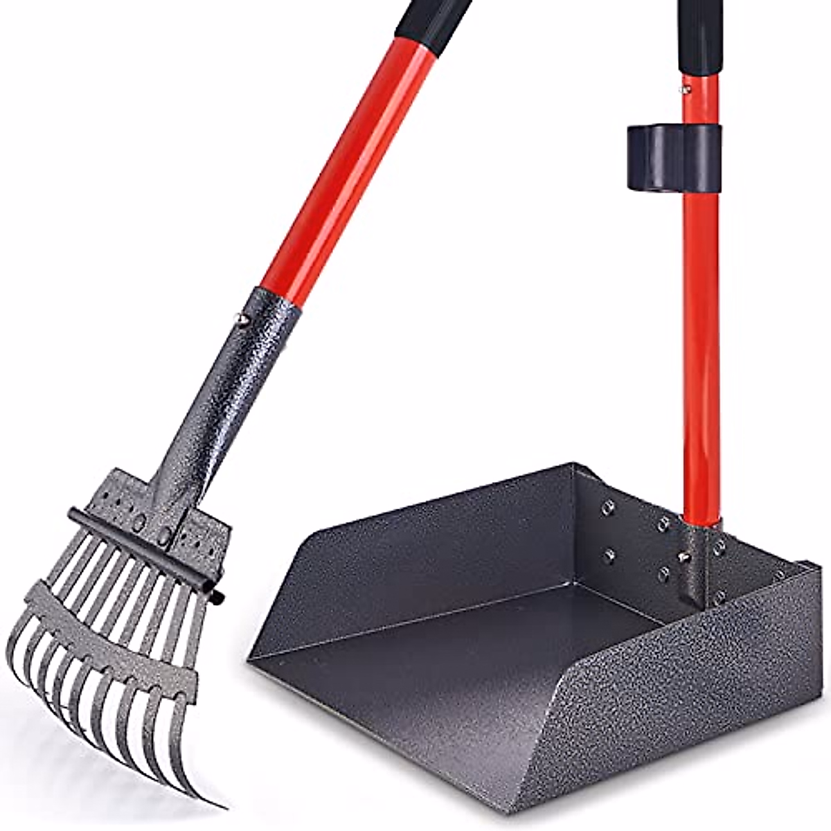 Pawler Dog Pooper Scooper for Large Dogs, Small & Medium Dogs - Heavy-Duty, Metal and Aluminum Poop Scoop Set with Rake and Tray - Dog Poop Scooper for Yard, Grass, Dirt or Gravel - Pet Supplies