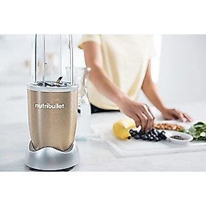 NutriBullet Pro - 13-Piece High-Speed Blender/Mixer System with Hardcover Recipe Book Included (900 Watts) Champagne, Standard